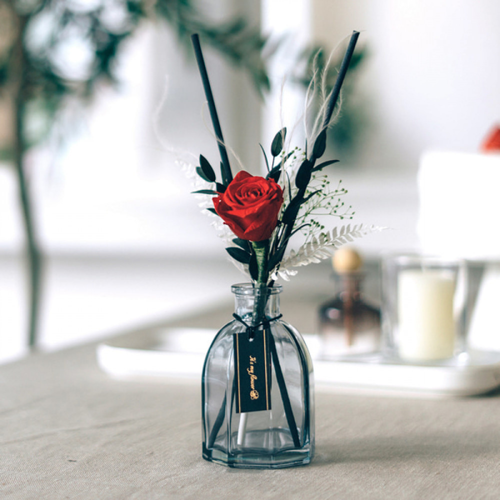 [It`s My Flower] Preserved Red Rose Diffuser Set
